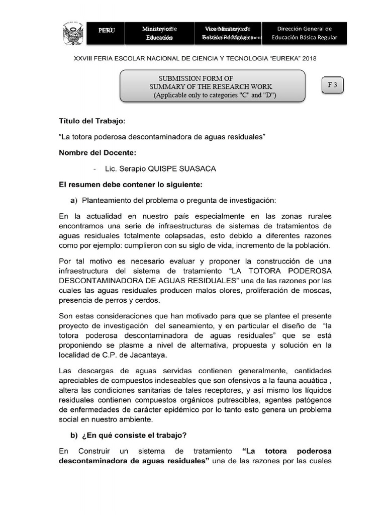 Summary of The Research Work PDF | PDF