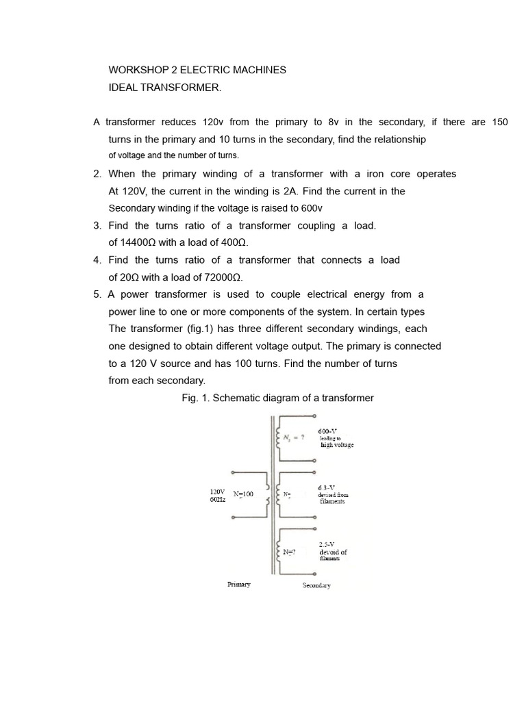 Electric Machines Workshop: Transformers | PDF