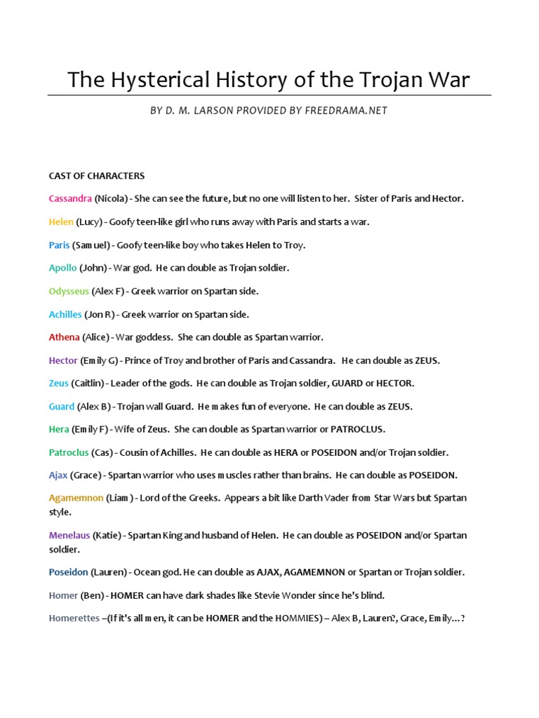 Final Copy Script | PDF | Hector | Paris (Mythology)