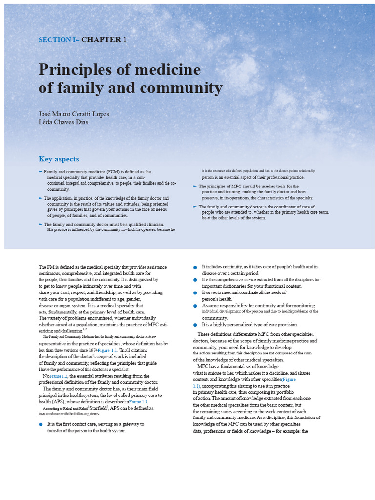 2019 Gusso 2nd Ed Chapter 1 Principles of MFC | PDF | Physician | Family Medicine