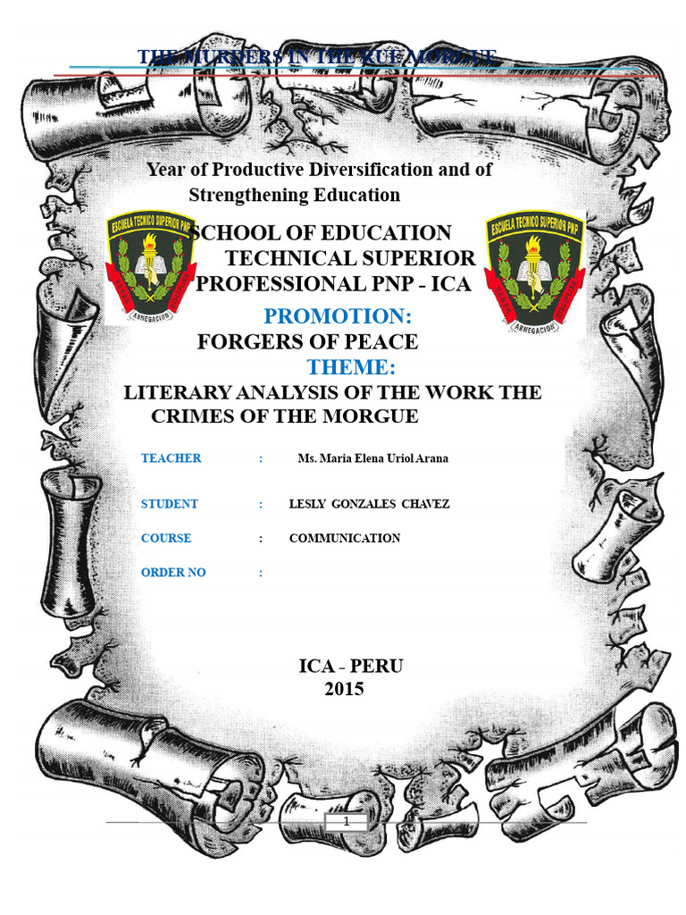 PNP Work 2015 Morgue Street | PDF | The Murders In The Rue Morgue ...