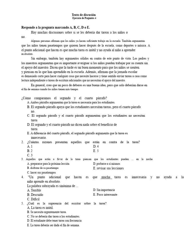 Texto de Discusión Ejercicio de Preguntas 4 | PDF