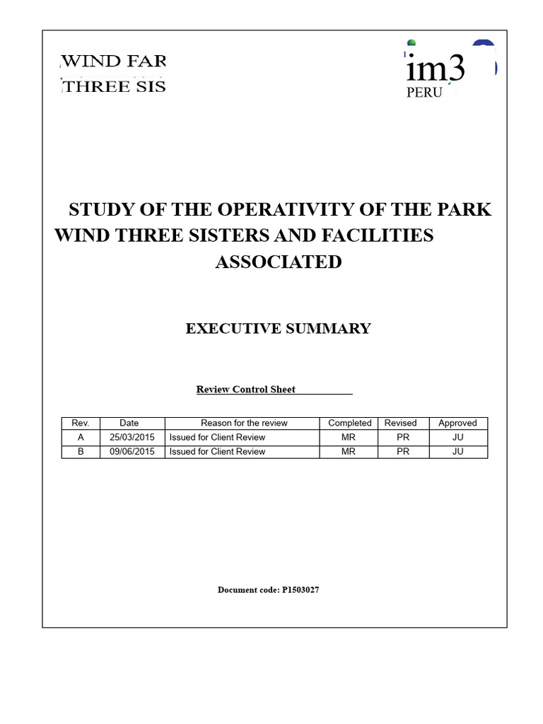 Three Sisters Wind Farm Operational Study | PDF | Electric Power ...