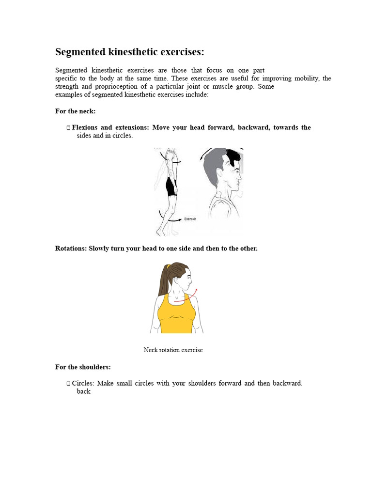 Segmented Kinesthetic Exercise Guide | PDF | Anatomical Terms Of Motion ...