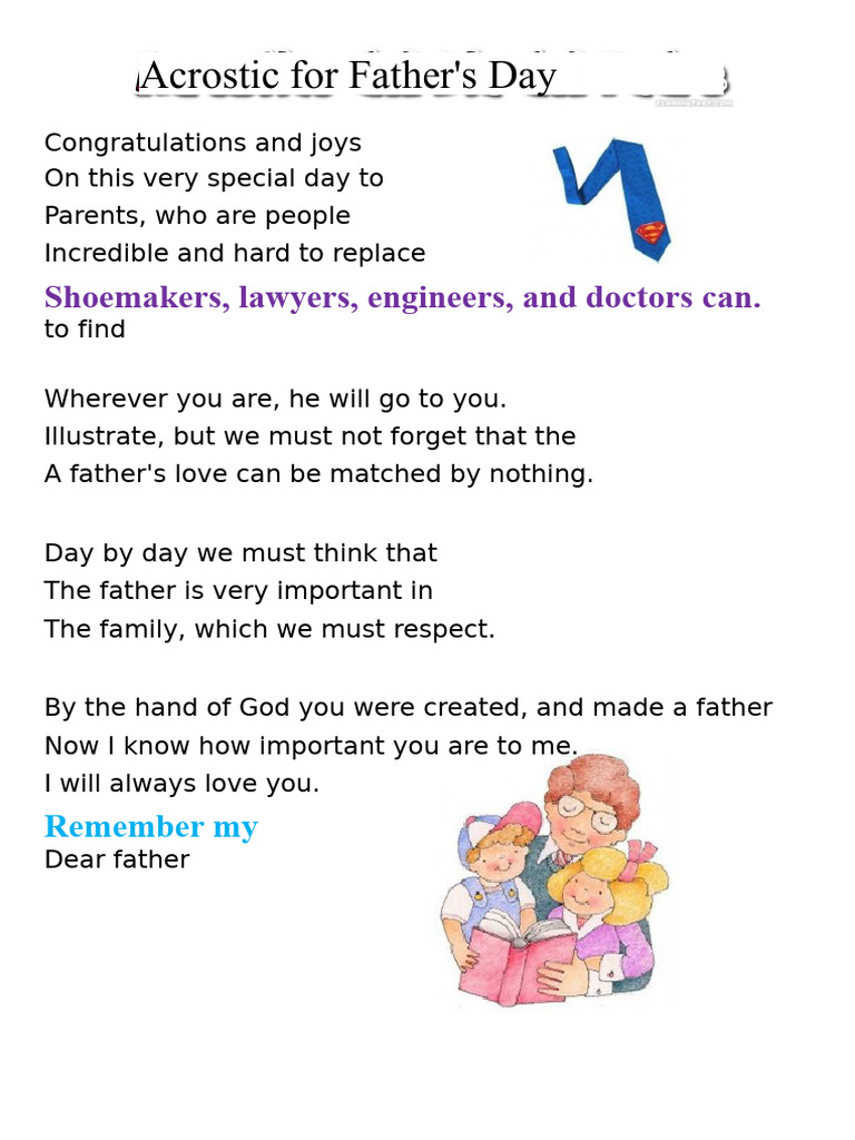 Acrostic of Father's Day | PDF