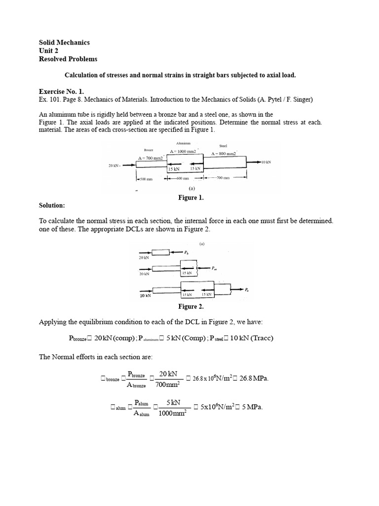 01 Solved Problems Axial Load | PDF | Stress (Mechanics) | Deformation (Engineering)
