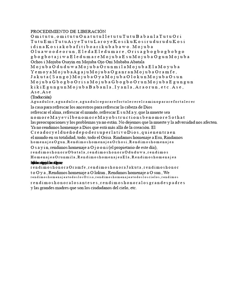 Procedimiento de Liberación Espiritual | PDF