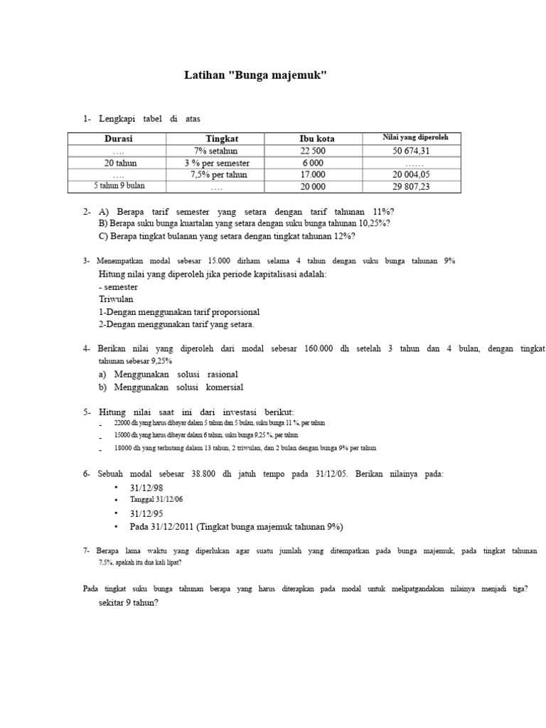 Latihan-1 Bunga Majemuk | PDF