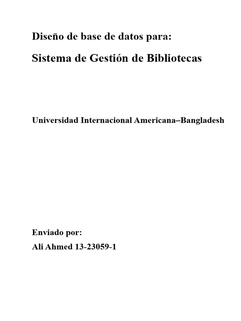 Diseño de Base de Datos para Gestión de Biblioteca S | PDF | SQL | Recuperación de información