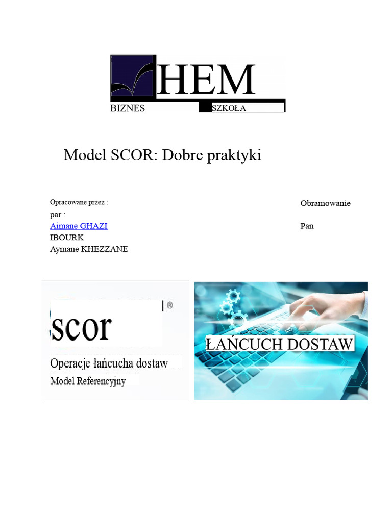Model SCOR - Dobre Praktyki | PDF