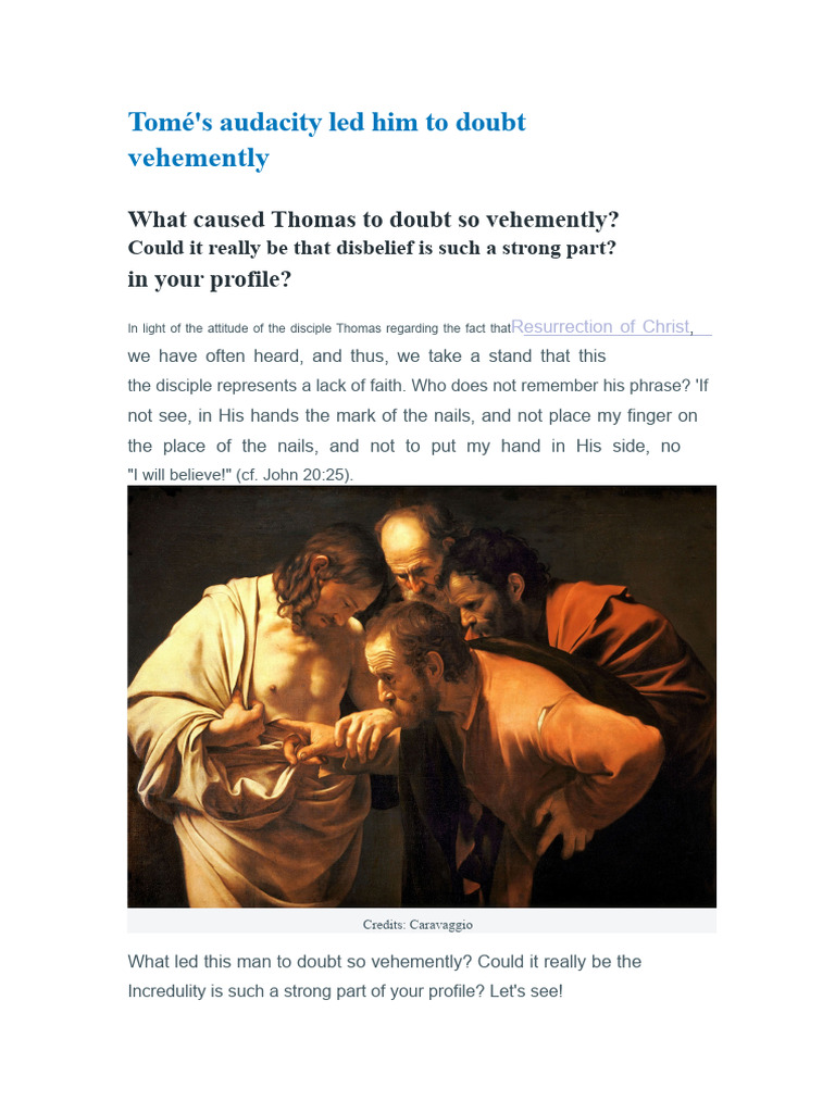 Thomas - Disciple of Jesus Christ | PDF | Jesus | Disciple (Christianity)
