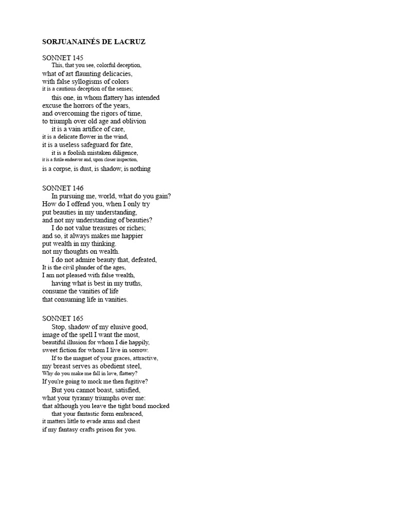 Sor Juana Inés de La Cruz. Poetry | PDF