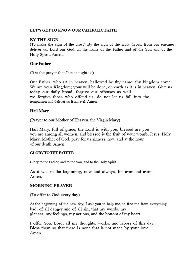 Catholic Prayers and Devotions Guide | PDF | Lord's Prayer | Eucharist