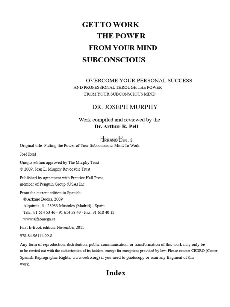 Put The Power of Your Mind To Work | PDF | Mind | Thought