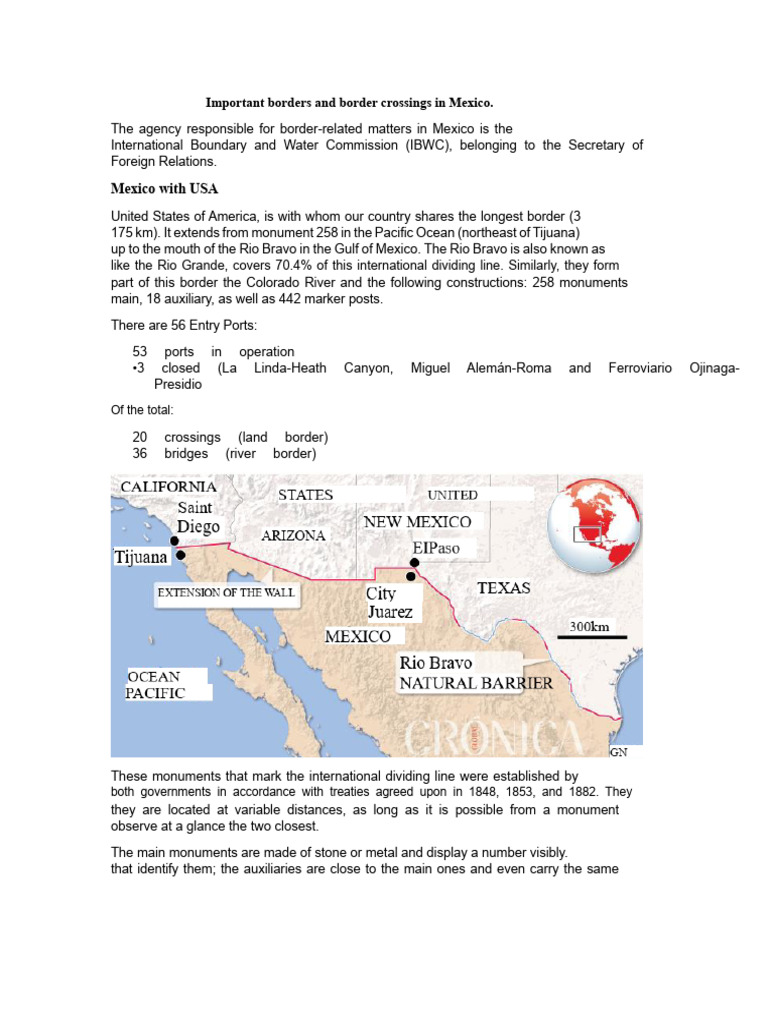 Key Mexico Border Crossings Overview | PDF | Rio Grande | Mexico–United ...