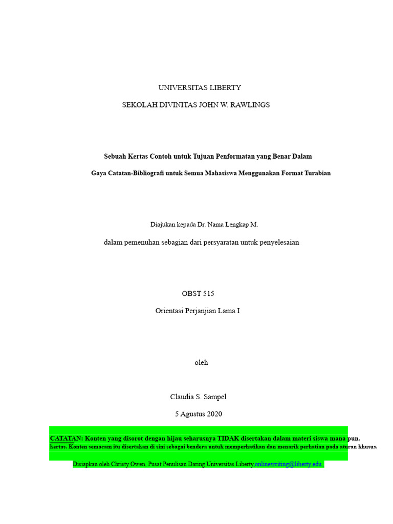Turabian Sample Paper | PDF