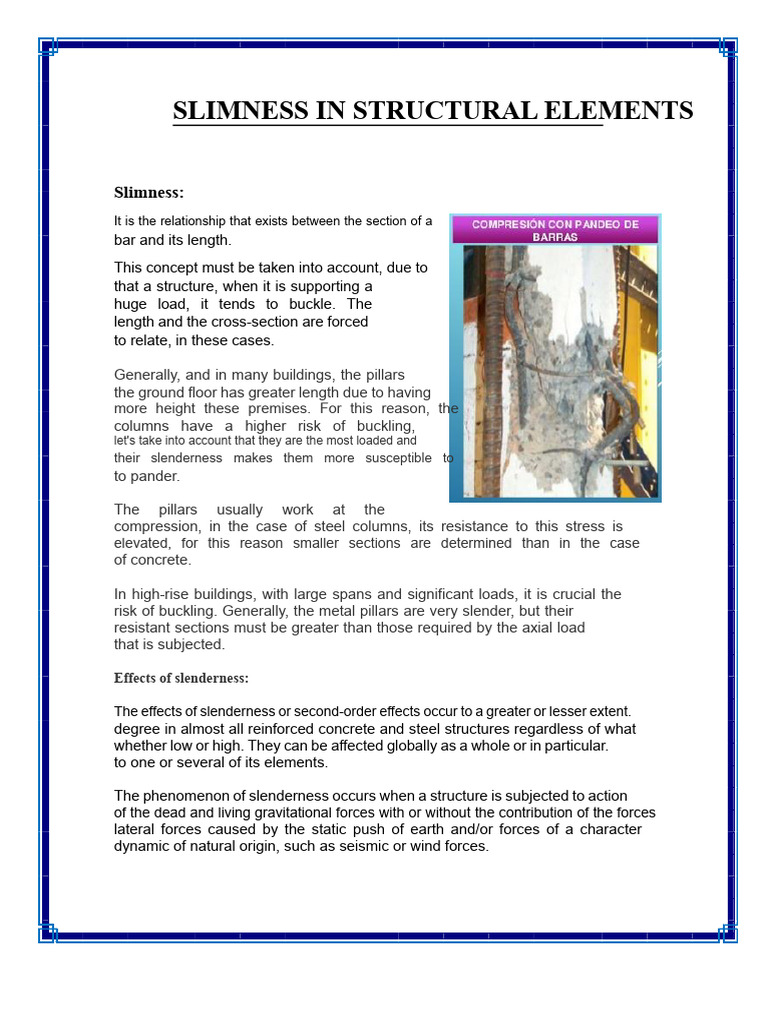 Slimness in Structural Elements | PDF | Buckling | Column
