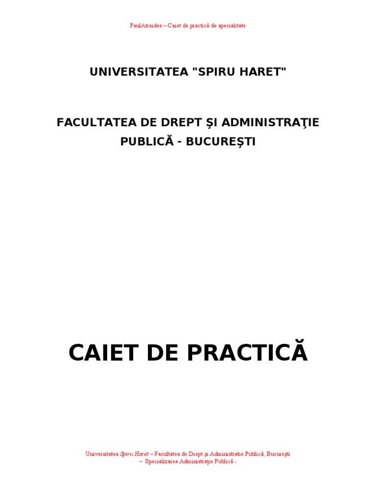Model de Caiet de Practica Ides