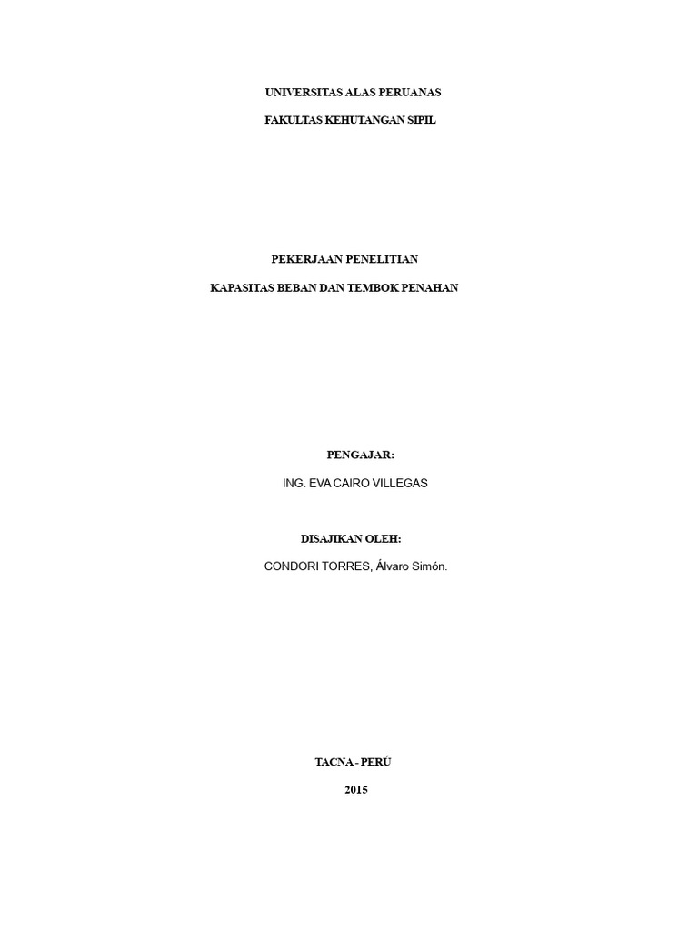 Kapasitas Beban Dan Dinding Penahan | PDF