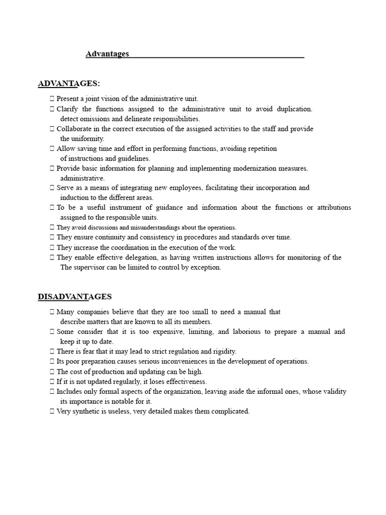 Benefits and Drawbacks of Administrative Manuals | PDF