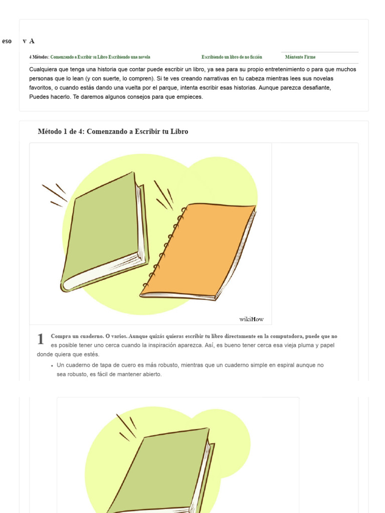 4 Formas de Escribir Un Libro - Wikihow PDF | PDF | Cuaderno