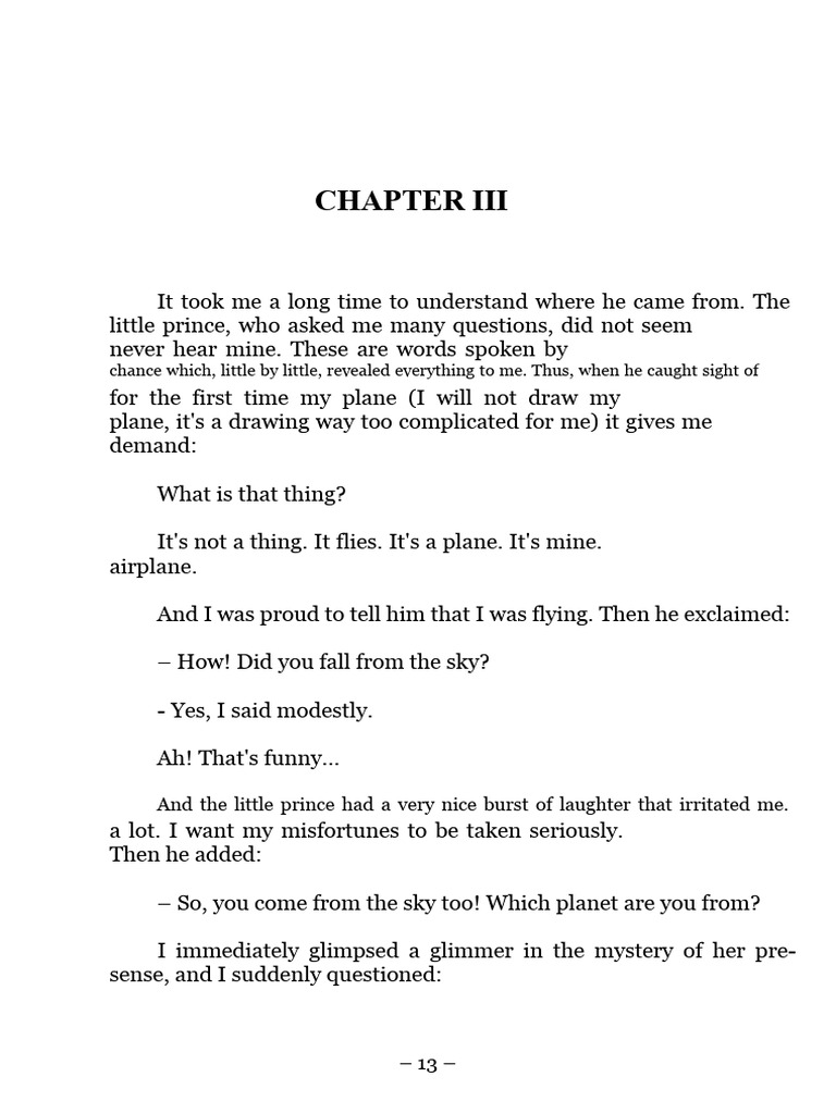 The Little Prince: Chapter 3 Insights | PDF | The Little Prince | Planets
