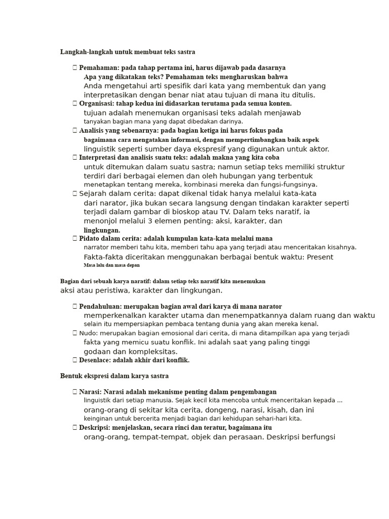Panduan Membuat Teks Sastra Efektif | PDF