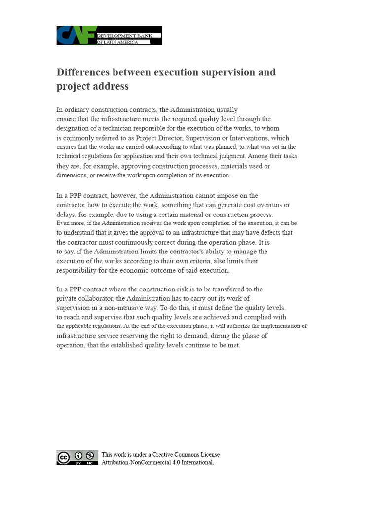 Differences Between Execution Supervision and Project Management | PDF