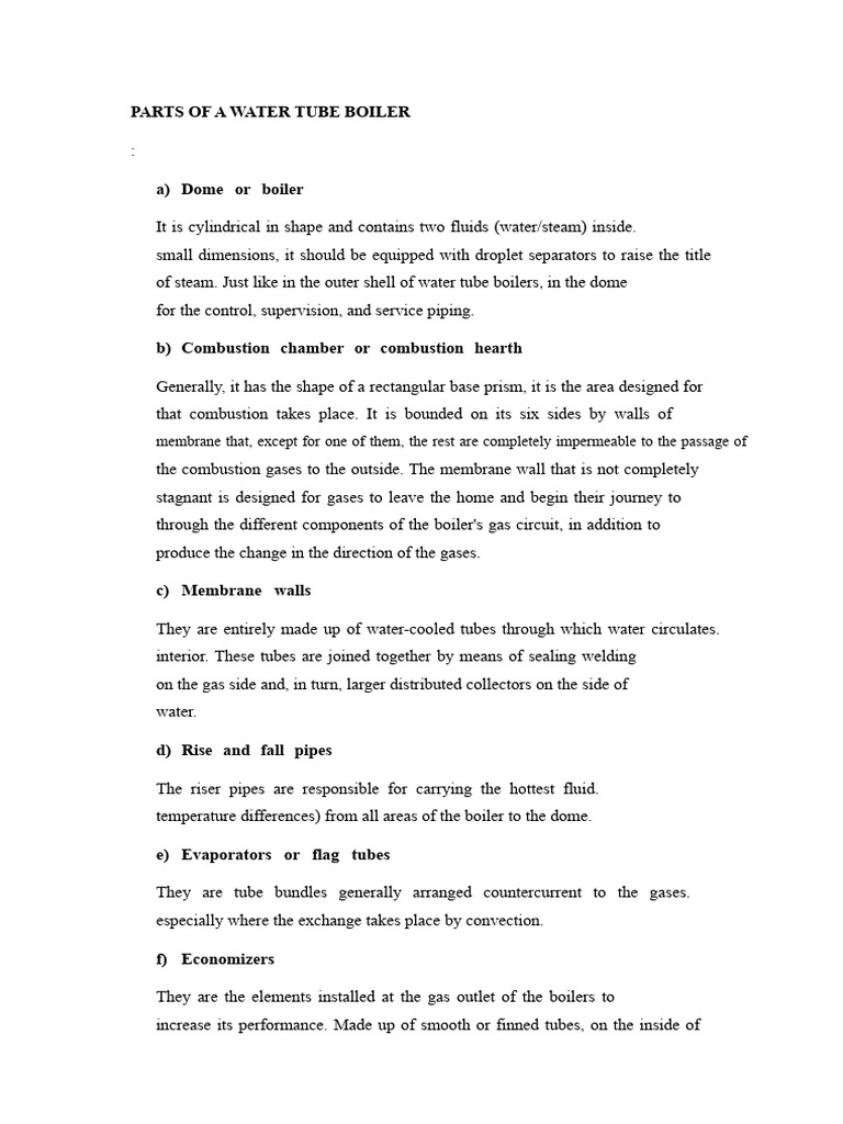 Components of Water Tube Boilers | PDF | Boiler | Steam