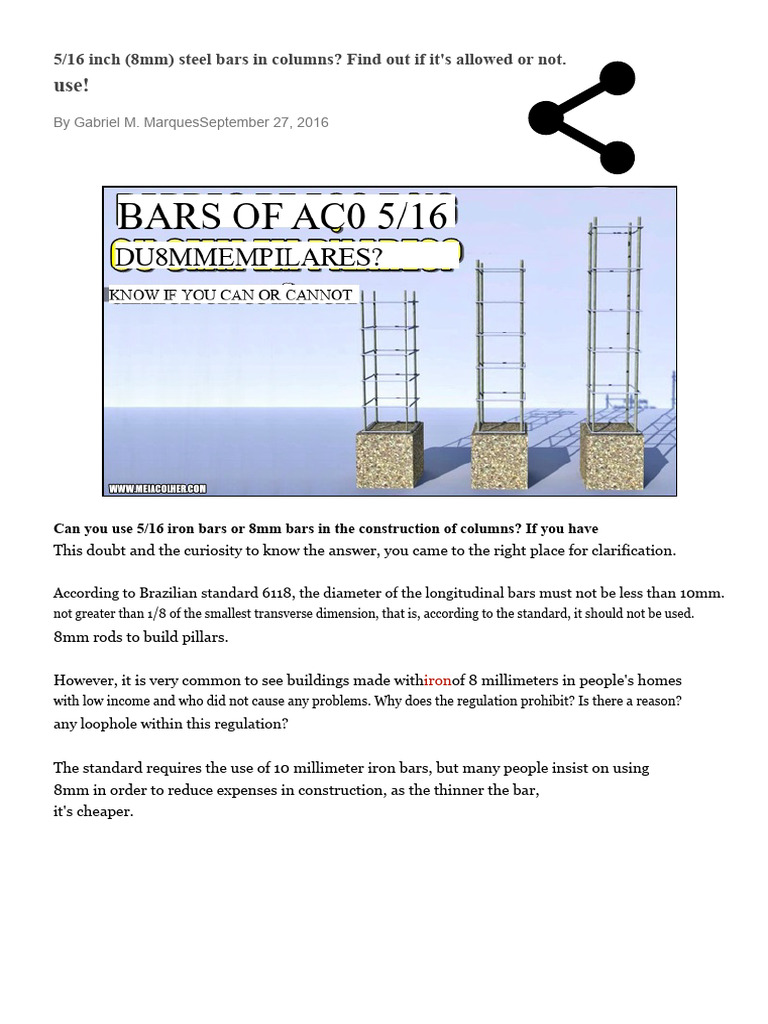 5/16 Inch (8mm) Steel Bars in Columns - Find Out If You Can Use Them or ...