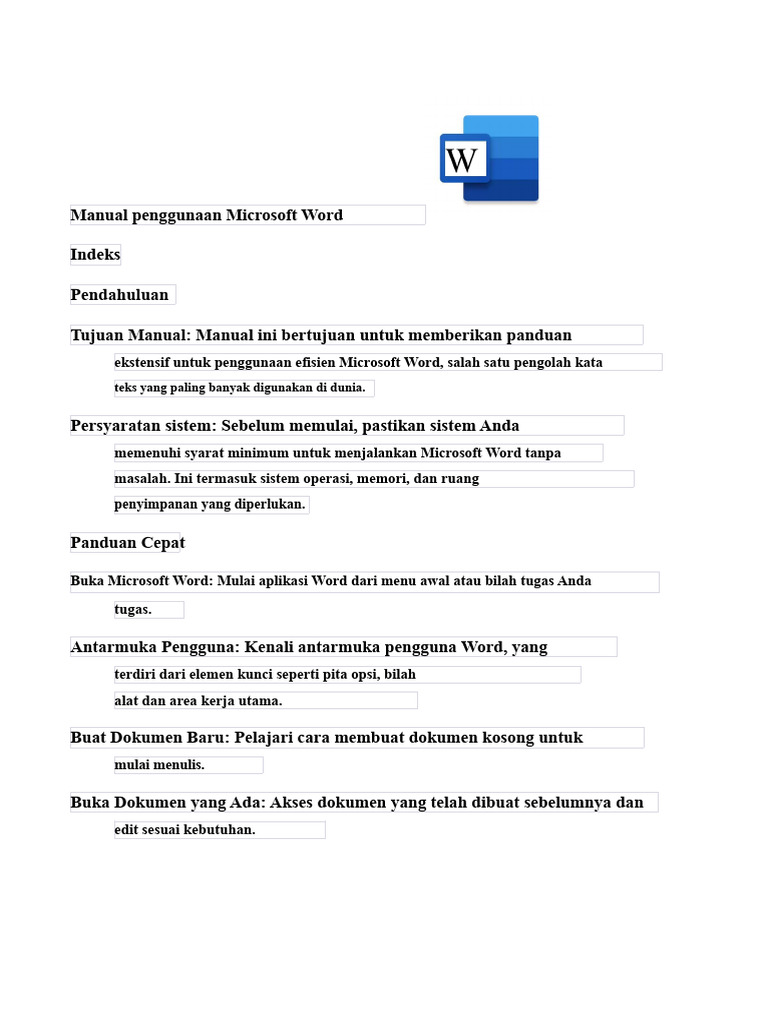 Manual Penggunaan Microsoft Word | PDF