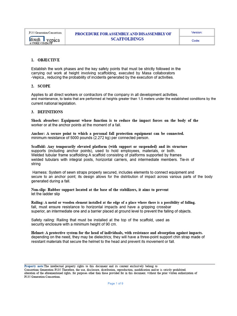 Scaffolding Assembly and Safety Procedures | PDF | Scaffolding | Anchor