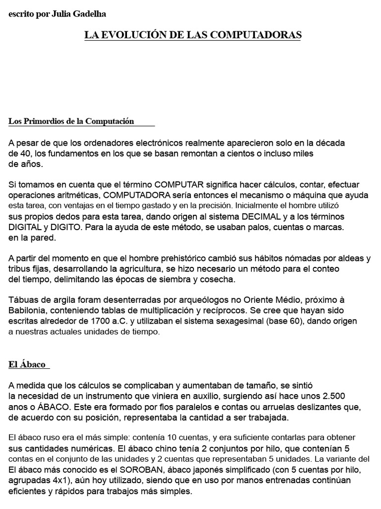 La Evolución de Los Ordenadores | PDF | Microsoft Windows | Dos