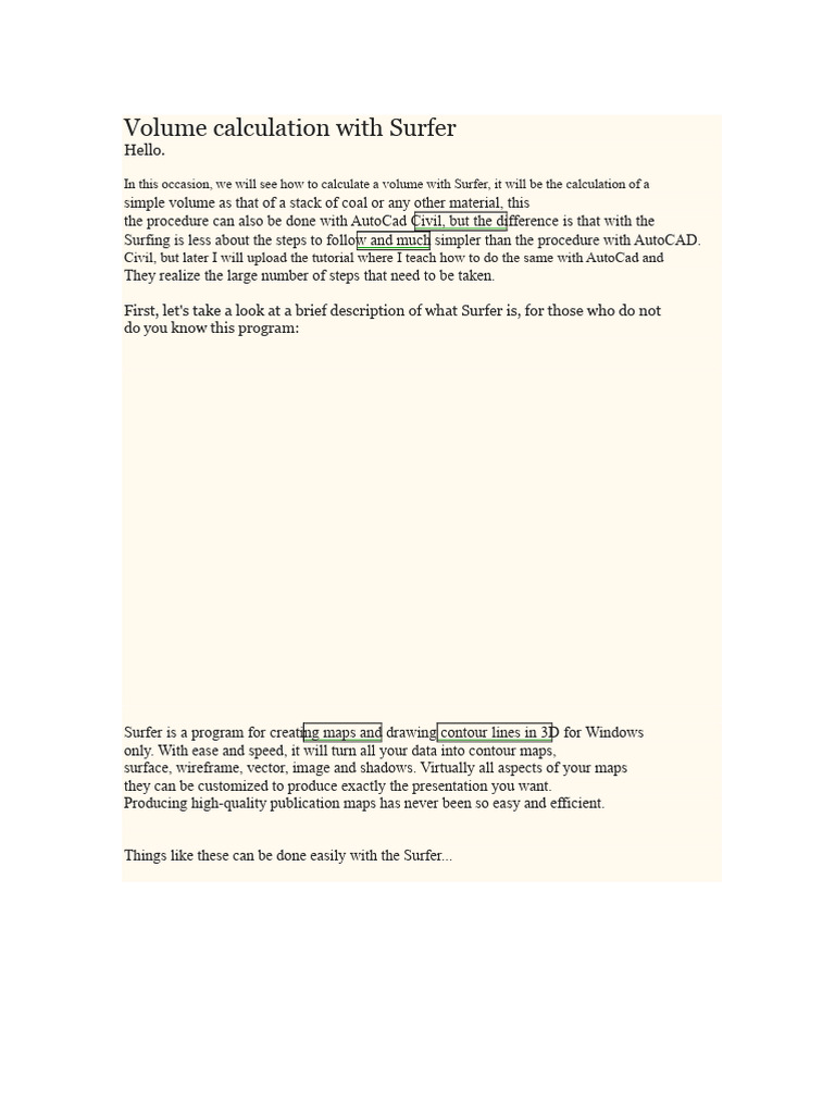 Volume Calculation With Surfer | PDF | 3 D Computer Graphics
