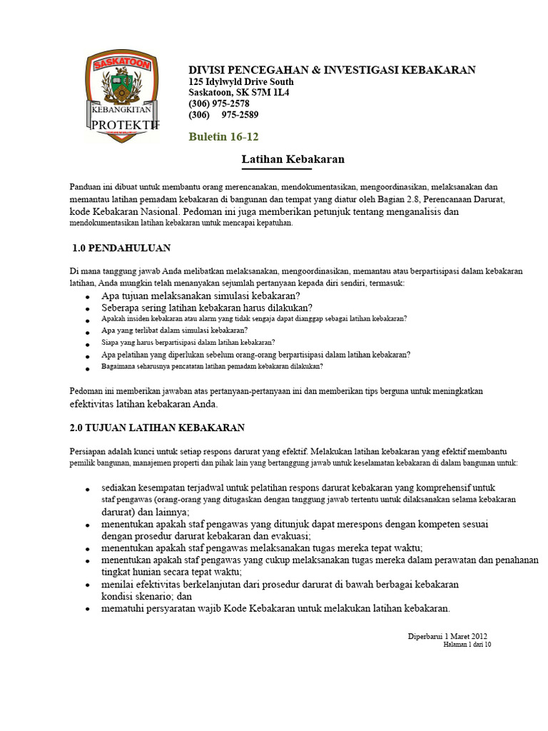 Panduan Latihan Kebakaran Efektif | PDF