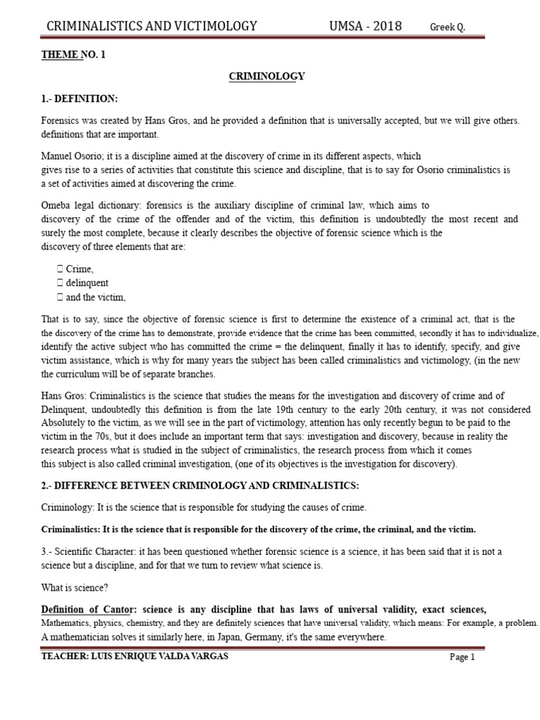 Criminalistics Notes PDF | PDF | Forensic Science | Crime Scene