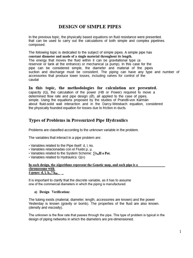 Simple Pipe Design and Calculations | PDF | Mechanical Engineering ...