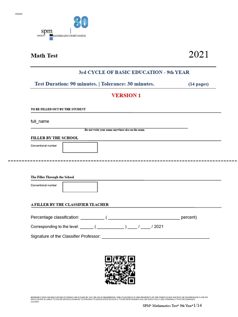 National Test SPM 9th Year | PDF | Trigonometric Functions | Trigonometry