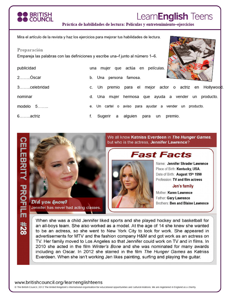 Biografía Lectura Pasado Simple PDF | PDF