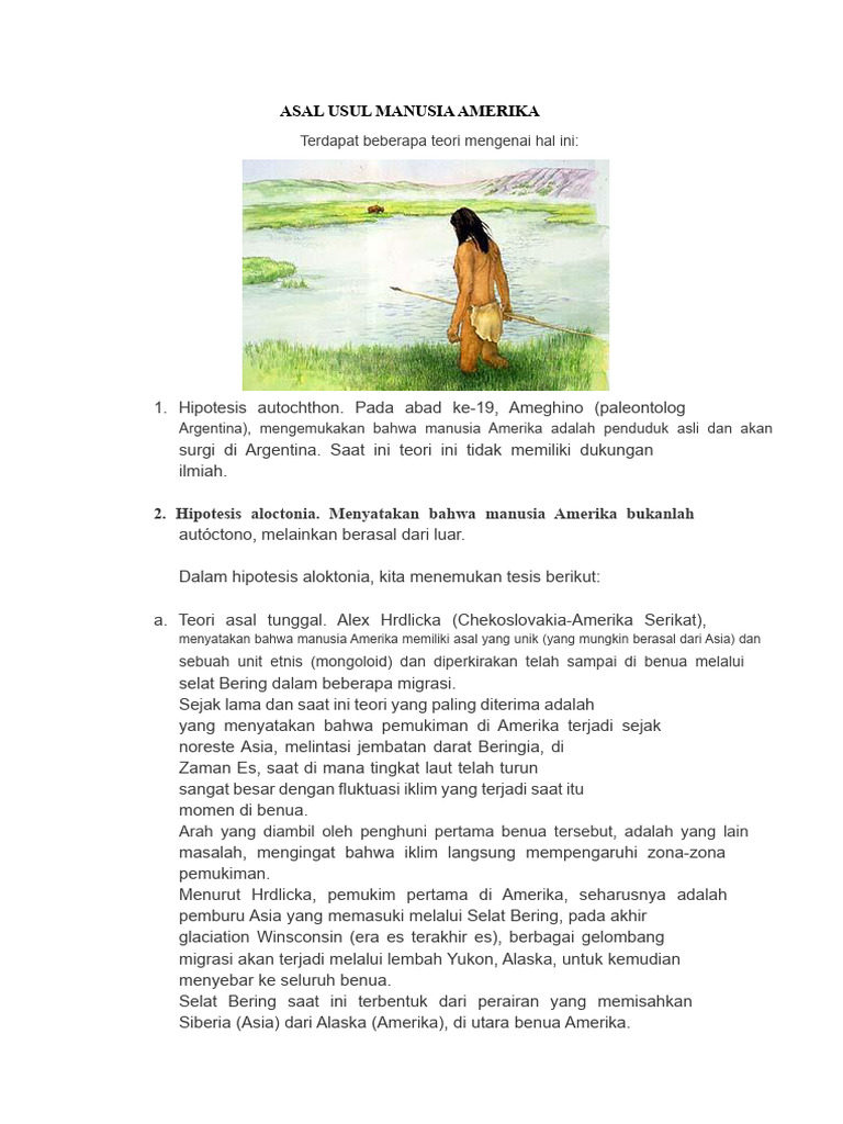 Teori Asal Usul Manusia Amerika | PDF
