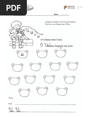 Fiches De Travail Sur La Lettre U écrire Des Lettres. Page De
