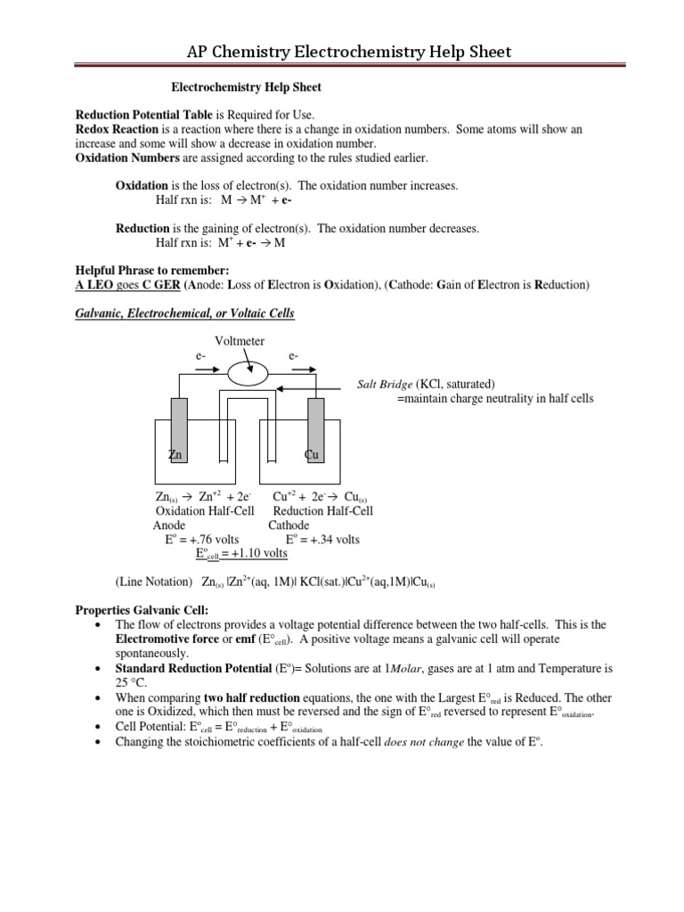 Chapter 20 - Electrochemistry | PDF | Electrochemistry | Redox