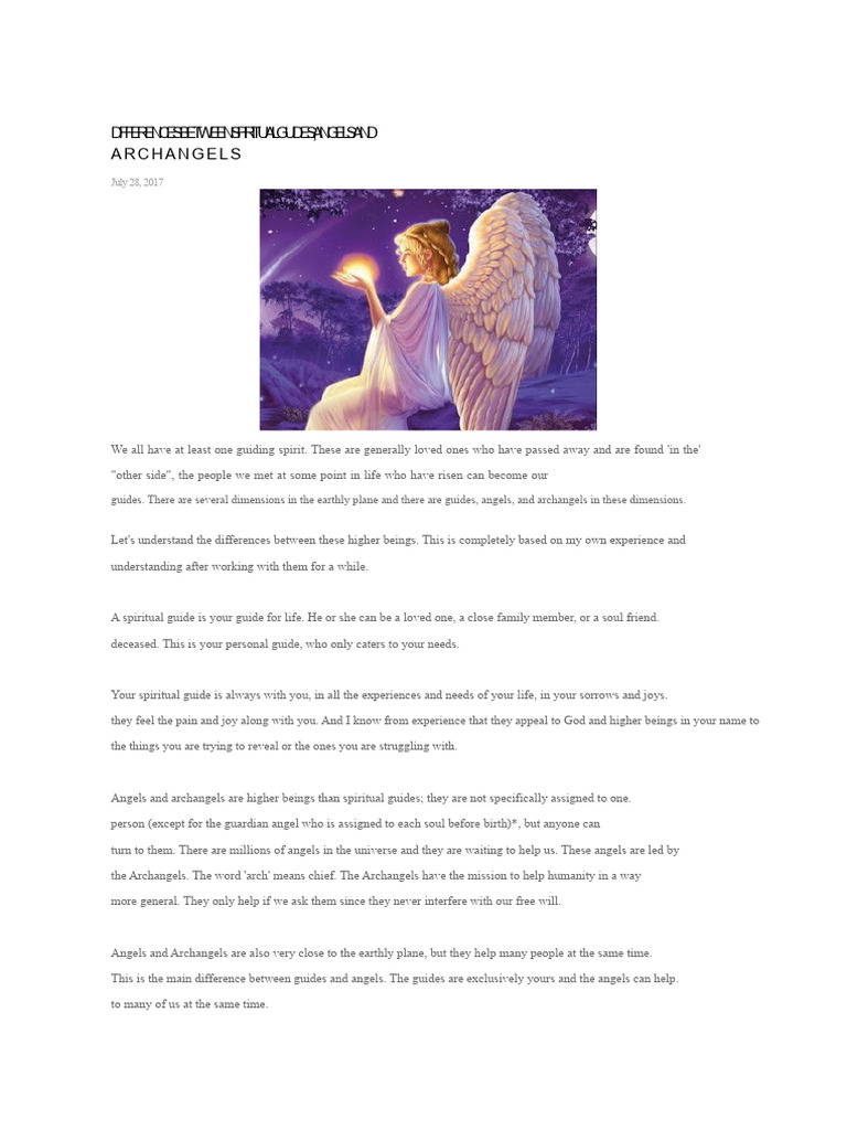Differences Between Spiritual Guides | PDF | Angel | Religious Belief ...