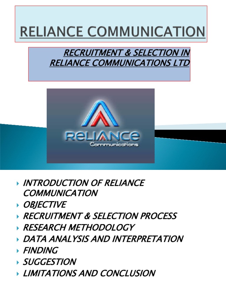 Reliance Communication | PDF | Recruitment | Résumé