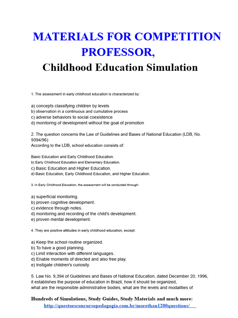 Simulated-Early Childhood Education | PDF | Early Childhood Education ...