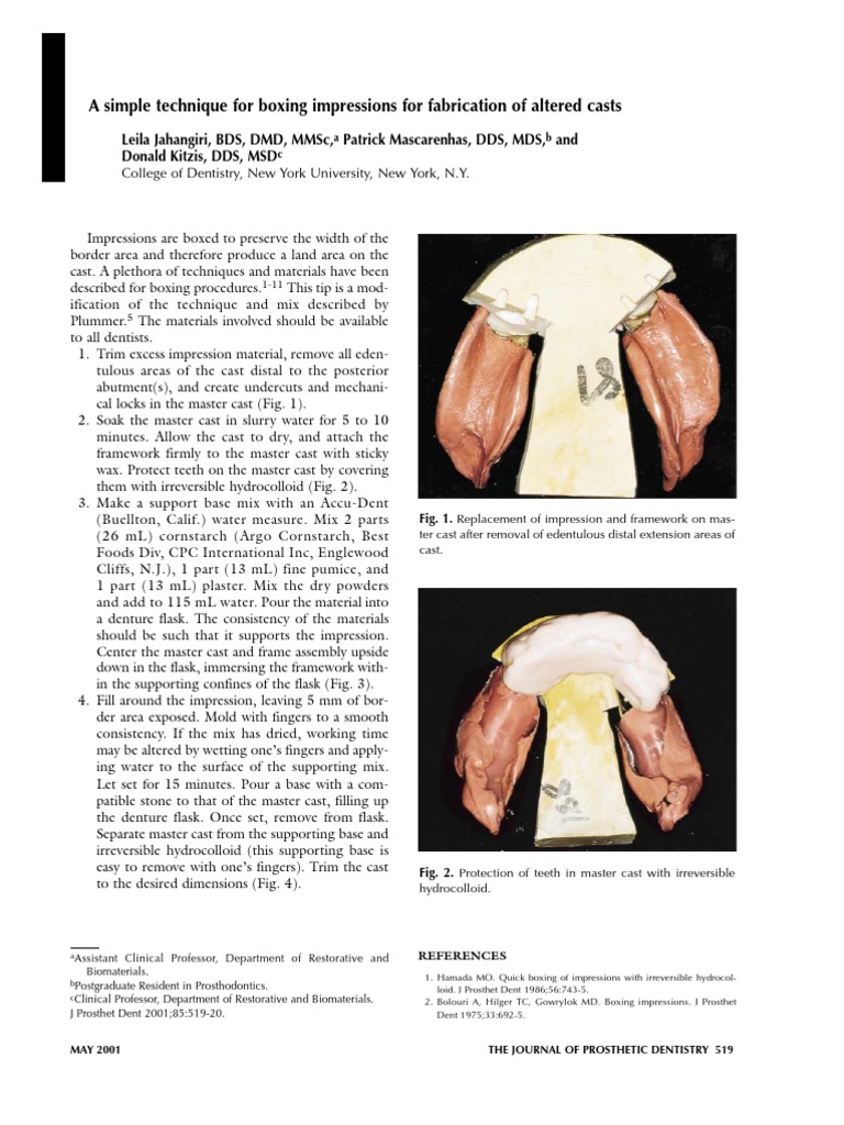A Simple Technique For Boxing Impressions For Fabrication of Altered ...