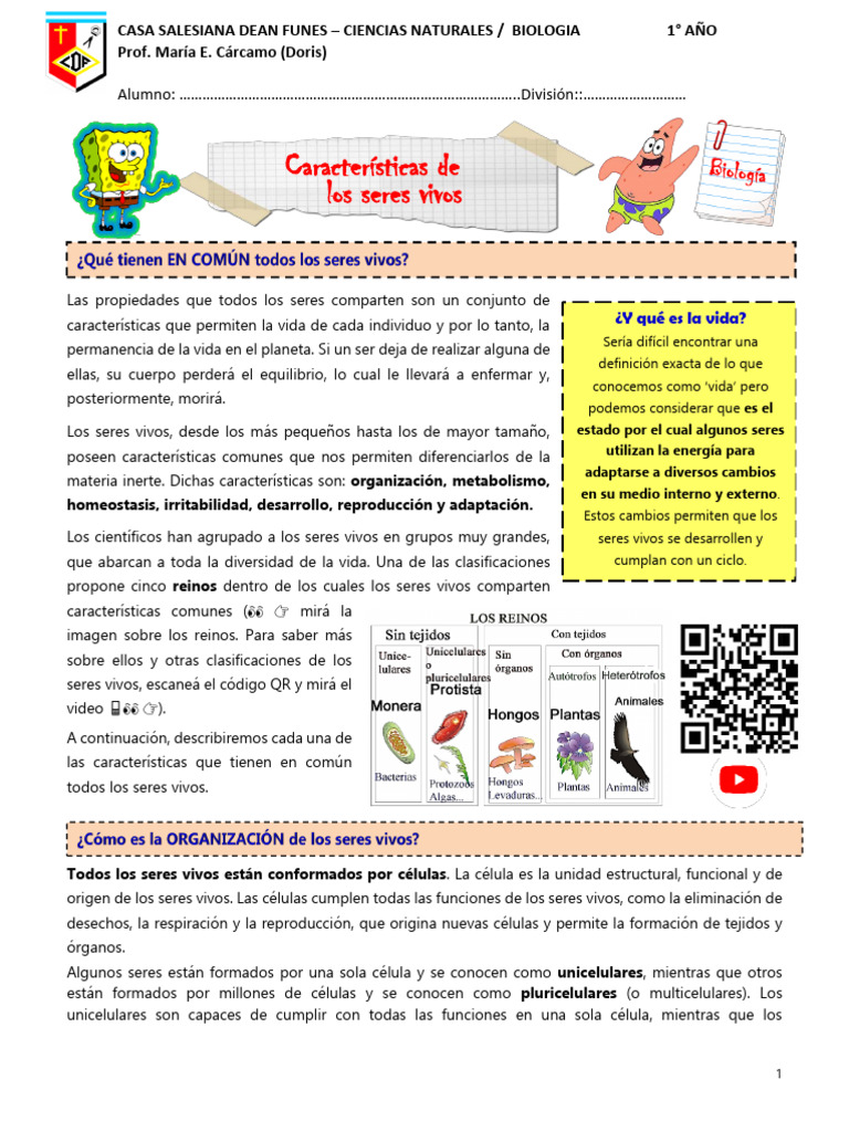 CsNAT FichaTeórica 1CARACT-SV-2024 CDF | PDF | Organismos | Reproducción