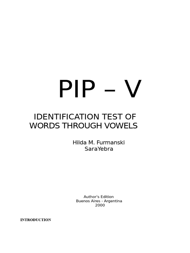 Pip V Instruction Manual | PDF | Reading Comprehension | Vocabulary