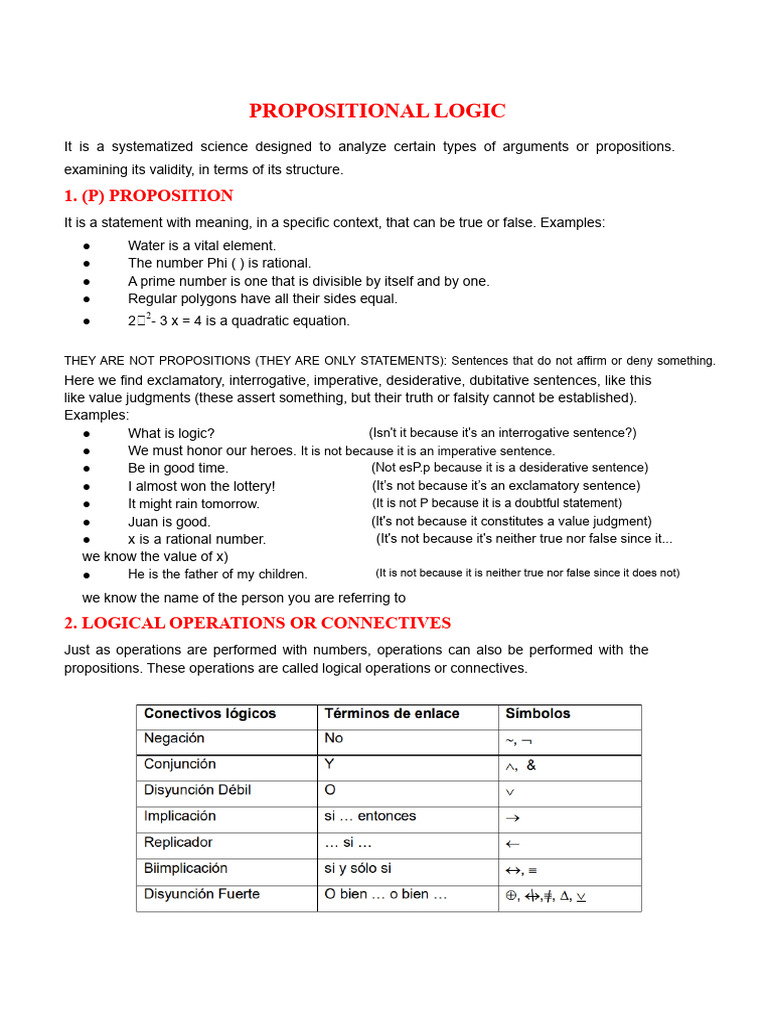 Propositional Logic (Summary) | PDF | Logic | Truth