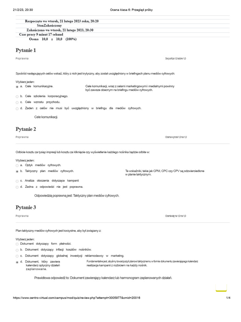 Ocena Klasa 6 - Przegląd Próby | PDF